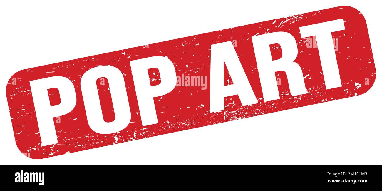 POP ART text written on red grungy stamp sign Stock Photo - Alamy