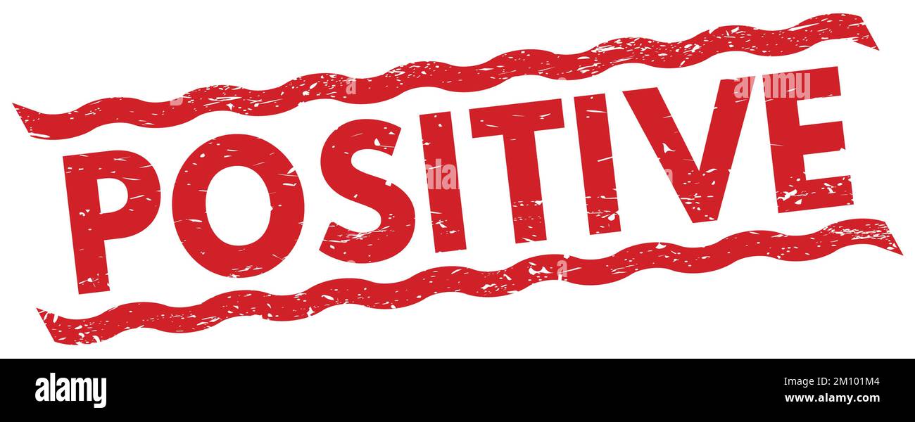 POSITIVE text written on red lines stamp sign Stock Photo - Alamy