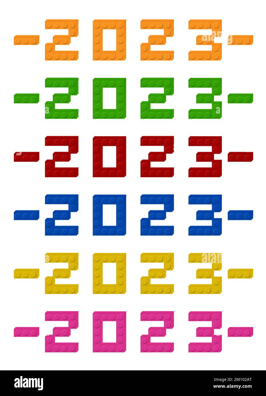 Year 2023 with set of colored bricks Stock Photo - Alamy