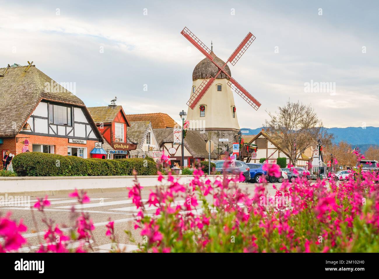 Solvang, California, USA - December 8, 2022 Windmill in Solvang, Tower ...