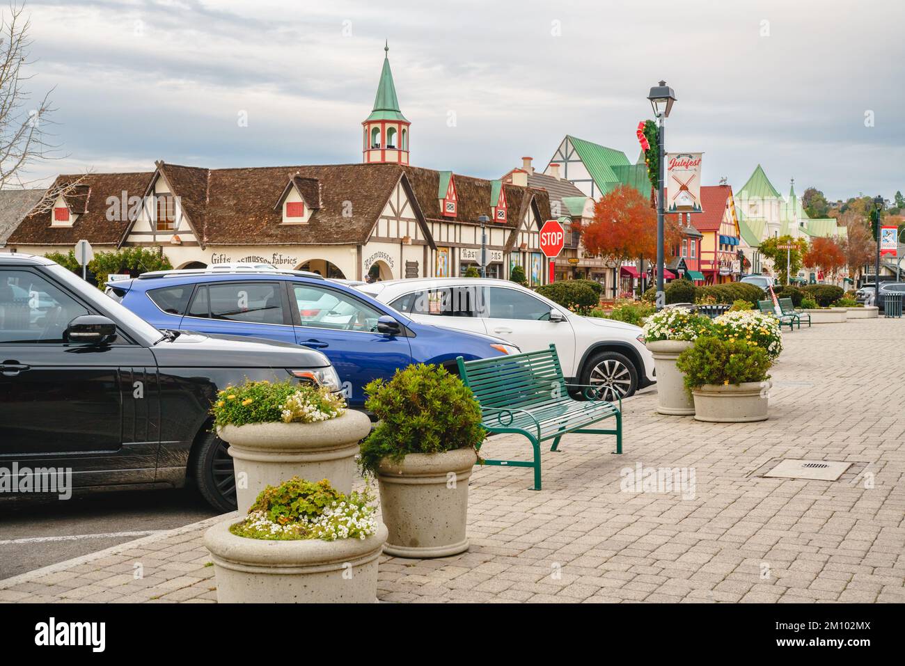 Solvang, California, USA - December 8, 2022 Solvang Main Street ...