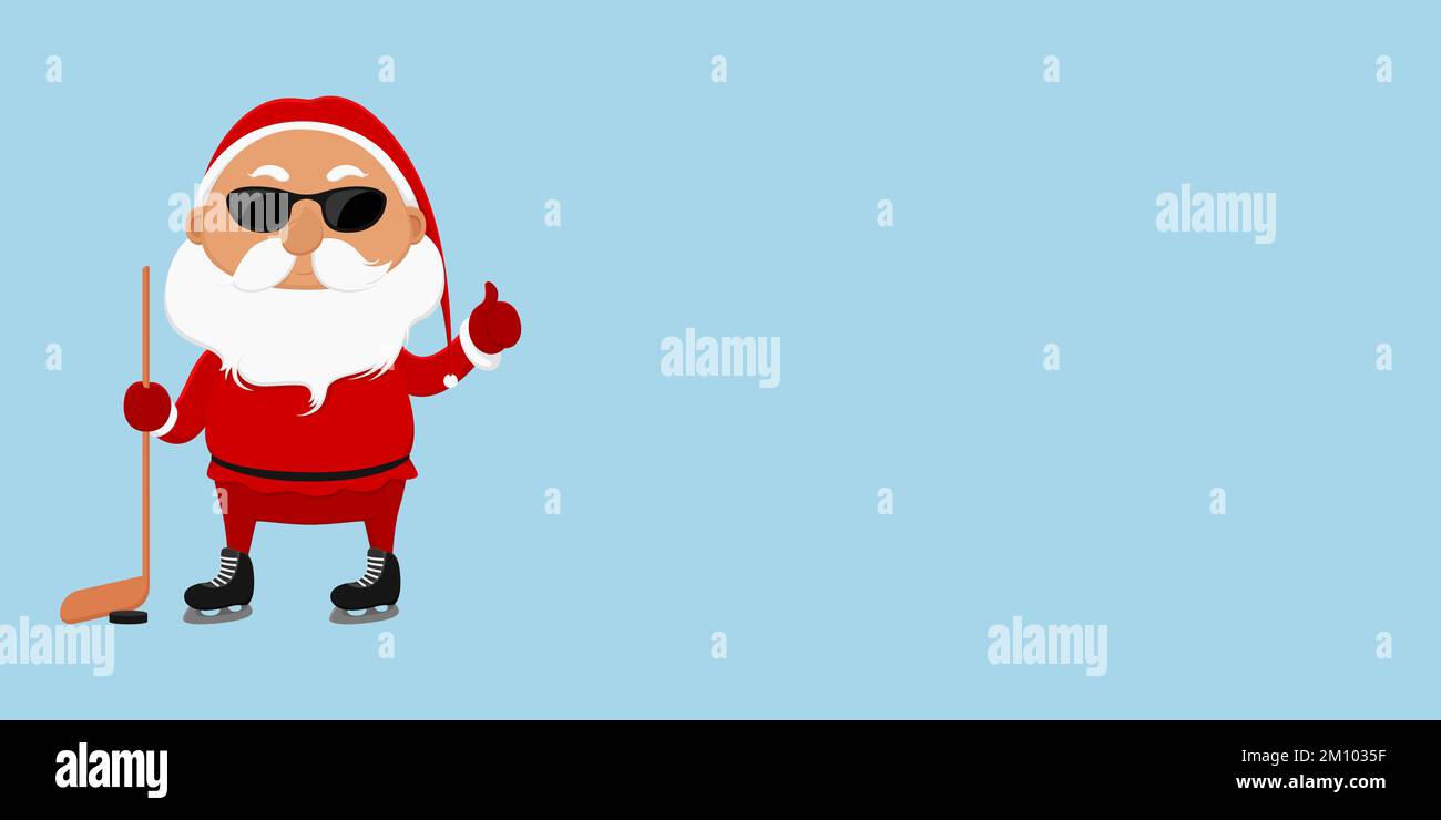 Santa with hockey stick. Vector illustration Stock Vector Image & Art ...