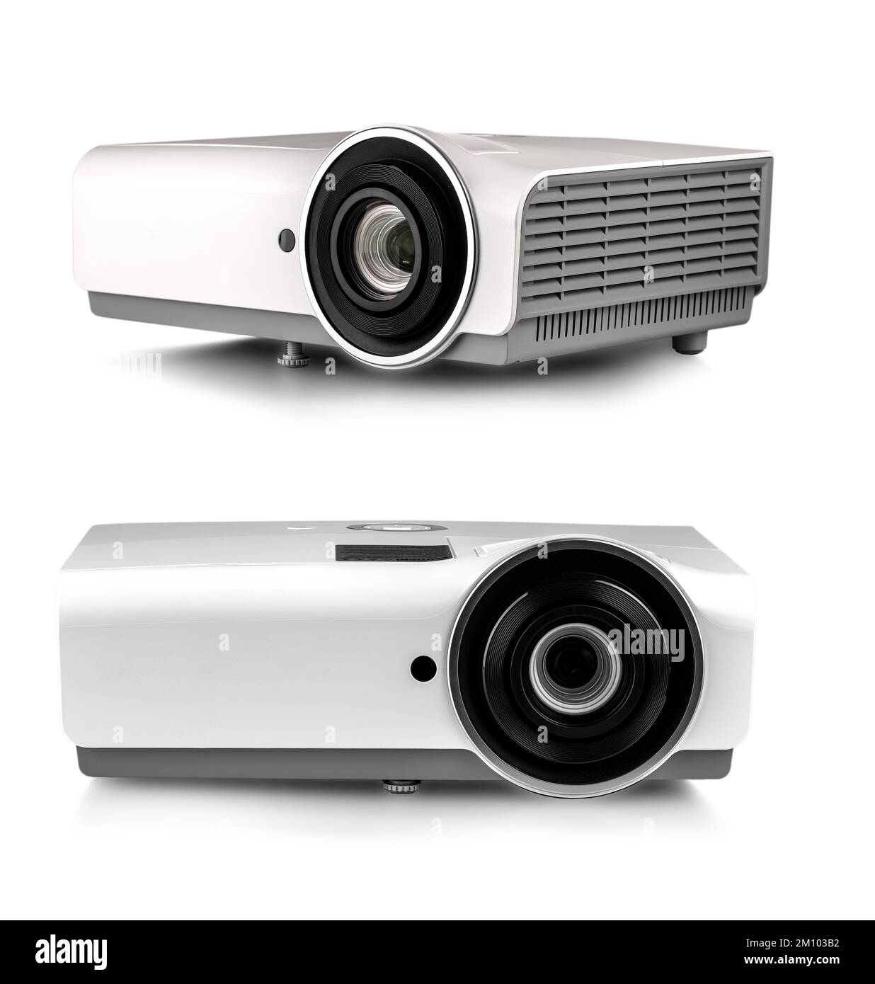 The White multimedia projector isolated on white background Stock Photo ...