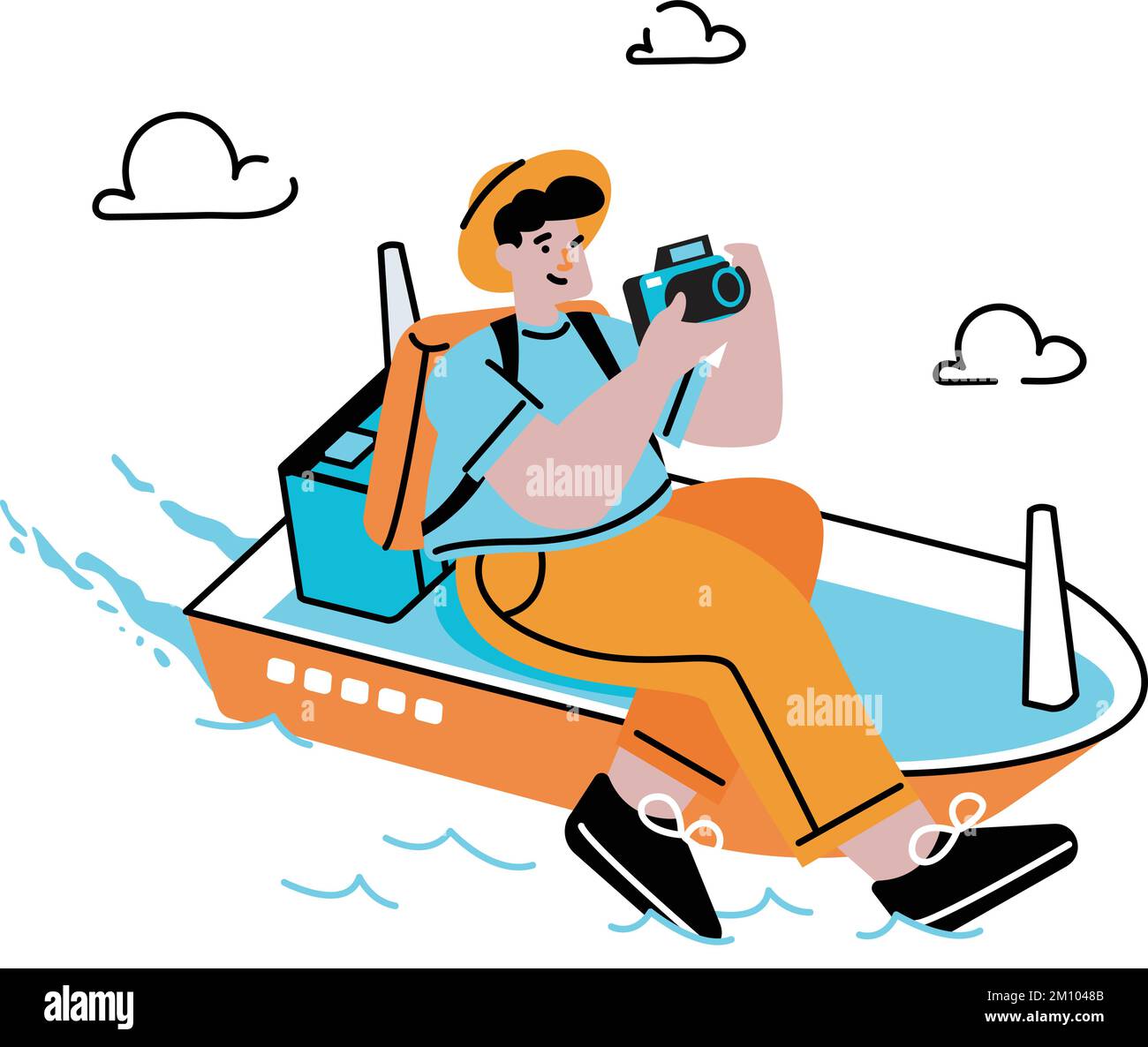 A man traveling on a ship or a boat Stock Vector Image & Art - Alamy