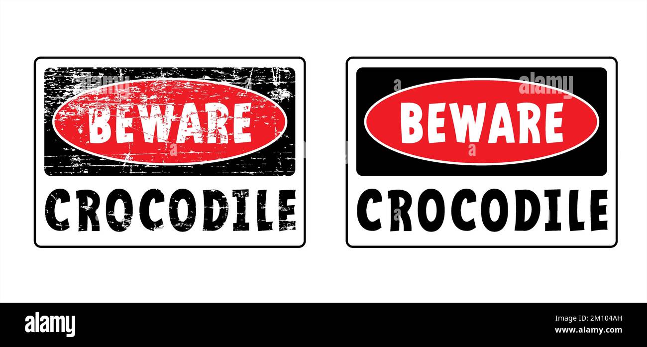 Beware of alligator sign Cut Out Stock Images & Pictures - Alamy