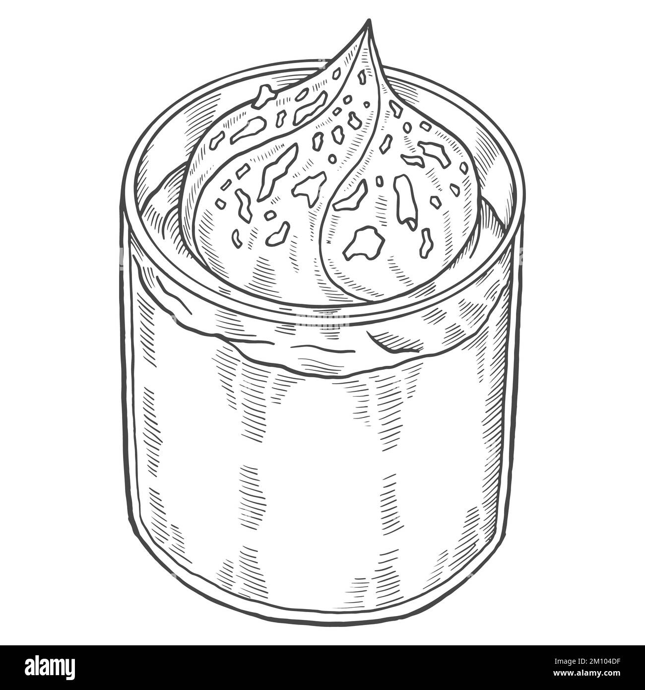 chocolate mousse dessert snack isolated doodle hand drawn sketch with ...