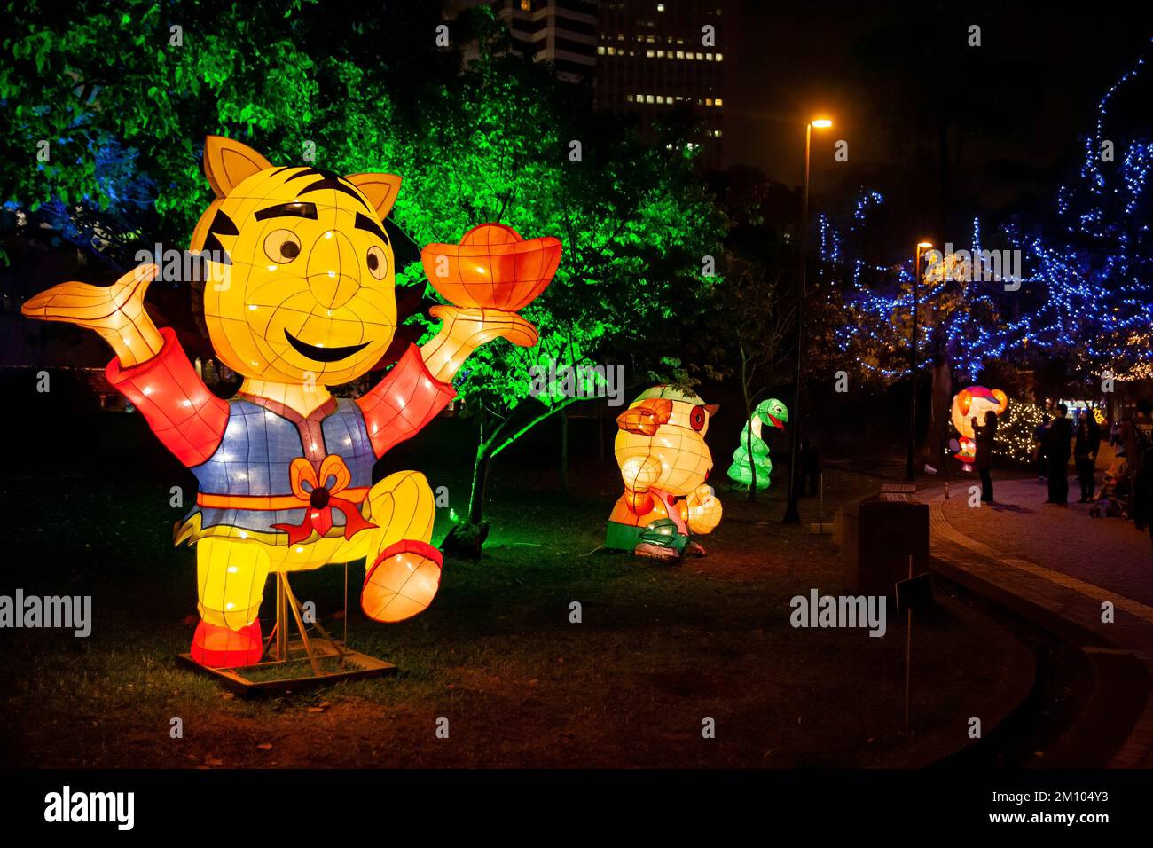 Taiwan, MAR 5 2010 - Night view of the First Full Moon Festival ...