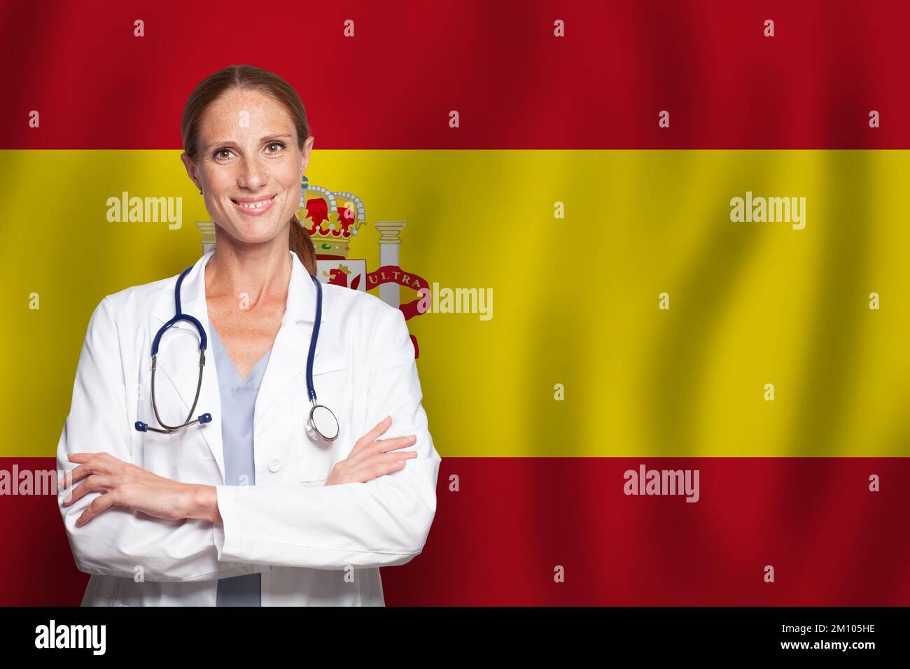 Woman doctor smiling spanish flag hi-res stock photography and images ...