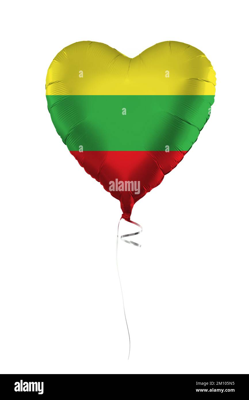 Lithuania concept. Balloon with Lithuanian flag isolated on white ...