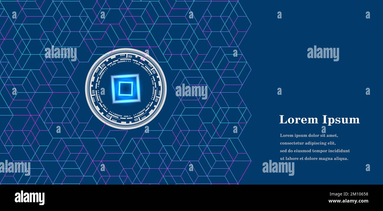 abstract blue purple hexagon, ai artificial intelligence, geometric ...