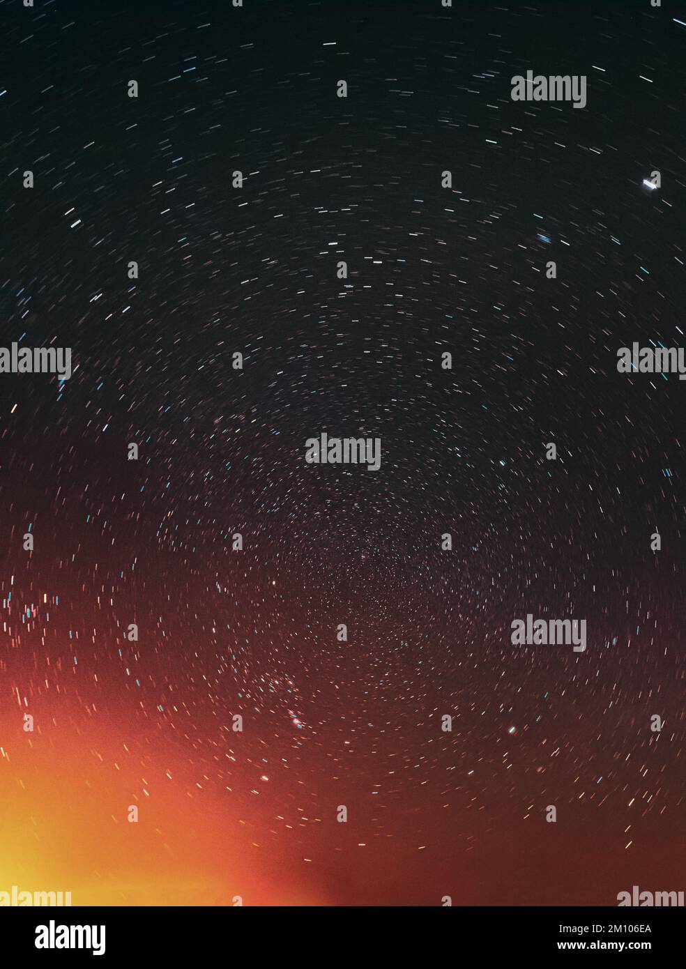 Night Sky Glowing Stars Background Backdrop In Rotation. Colorful Sky ...