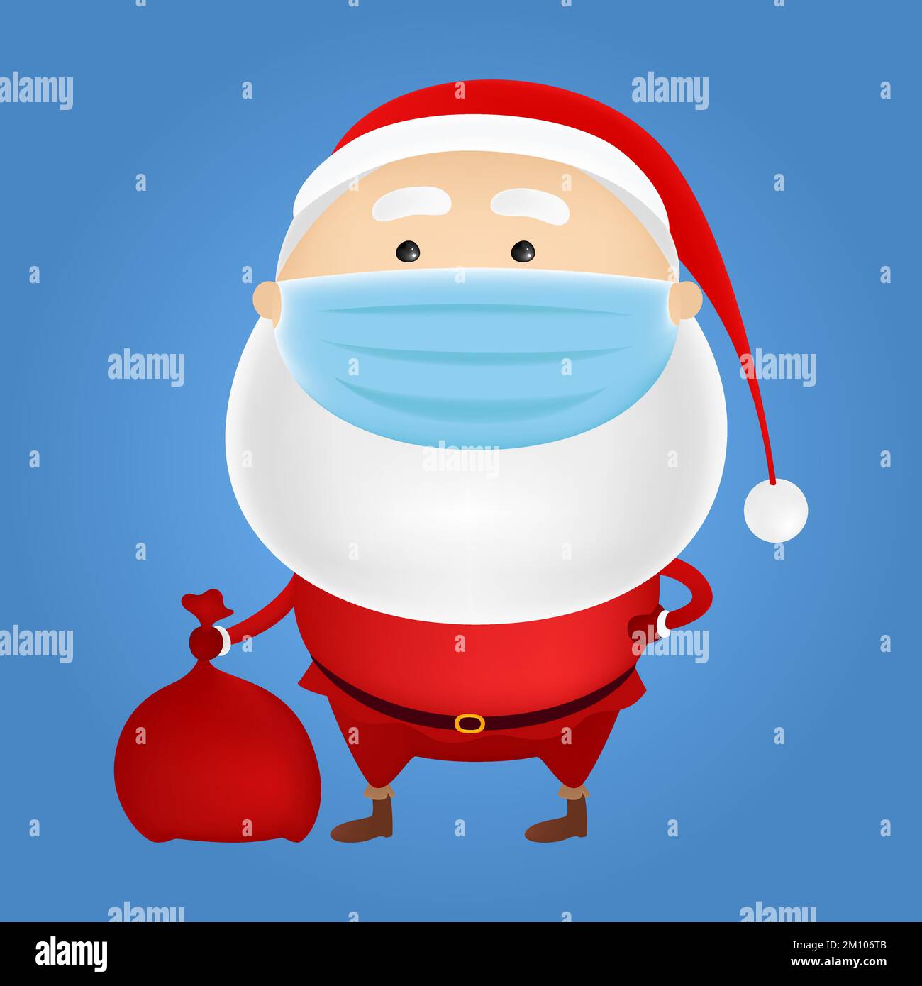 Santa Claus in mask. Vector illustration Stock Vector Image & Art - Alamy