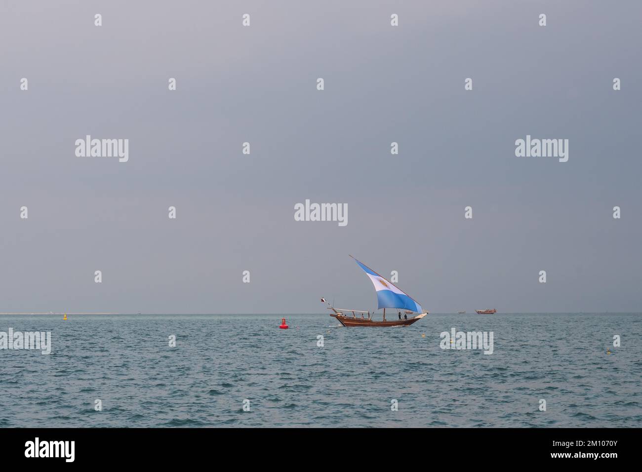 The 2022 Qatar FIFA World Cup final eight team-themed sailing boats ...
