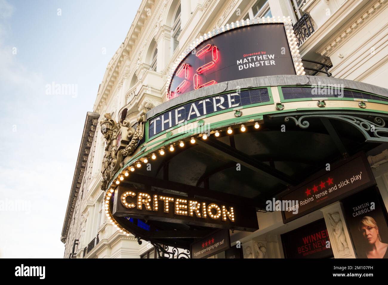 Signage above the entrance to the Criterion Theatre on Piccadilly ...