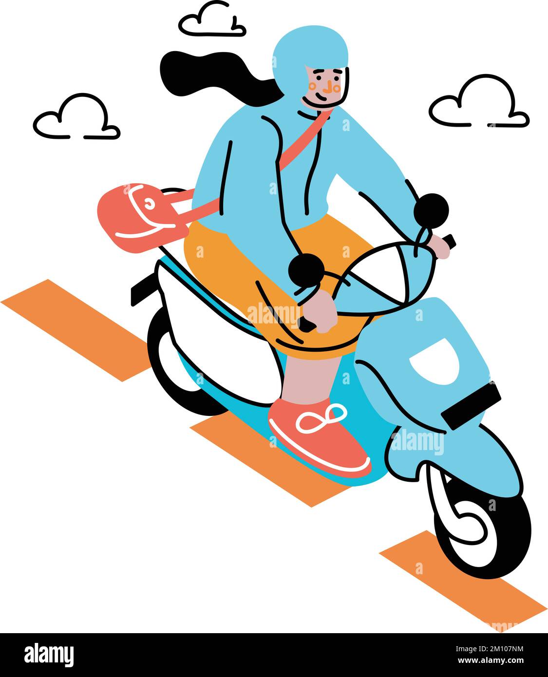 A woman traveling by a motorcycle Stock Vector Image & Art - Alamy