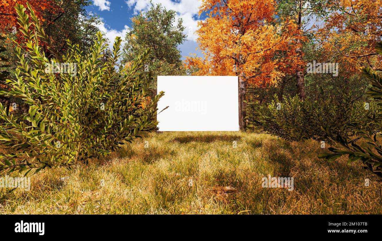 3D render mock up with environmental background canva Stock Photo - Alamy