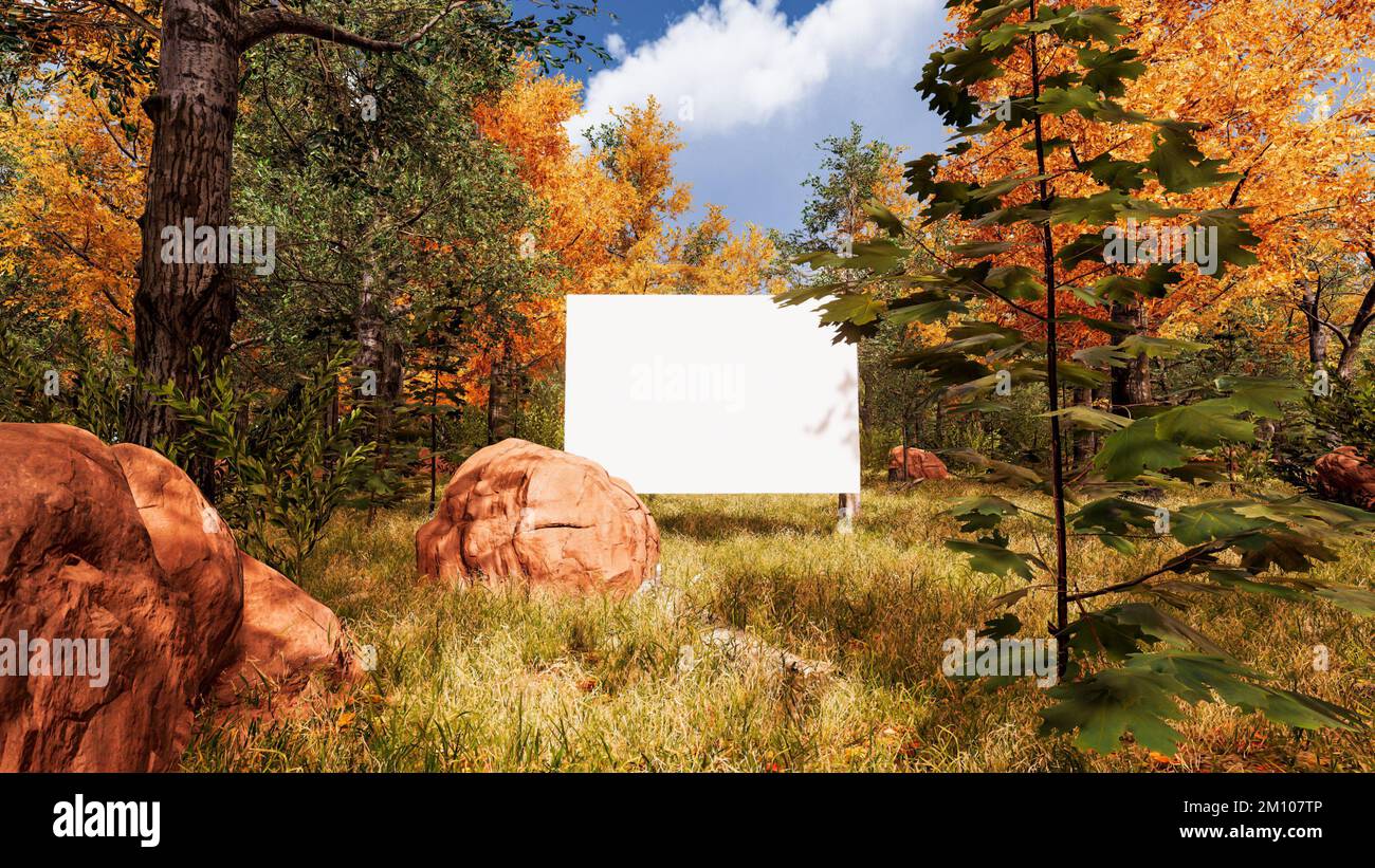 3D render mock up with environmental background canva Stock Photo - Alamy