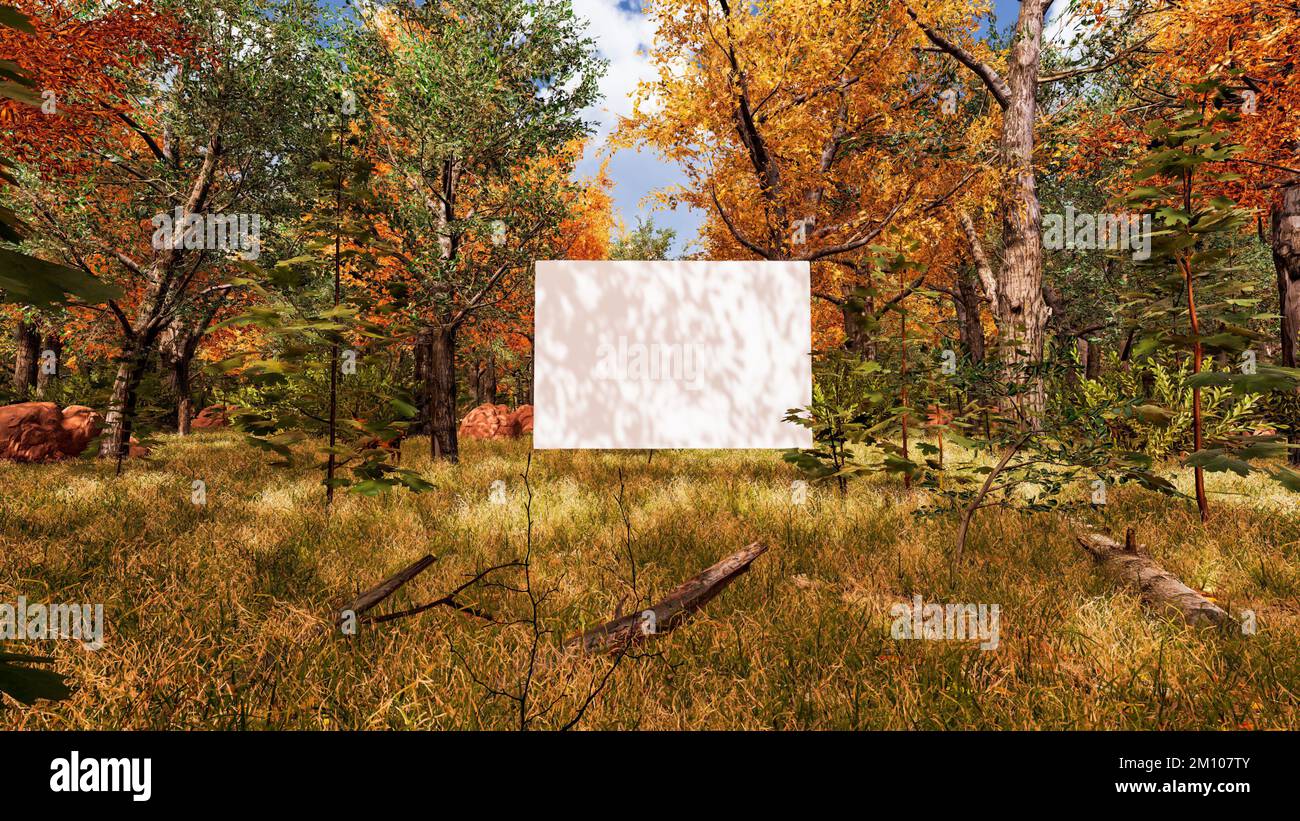 3D render mock up with environmental background canva Stock Photo - Alamy