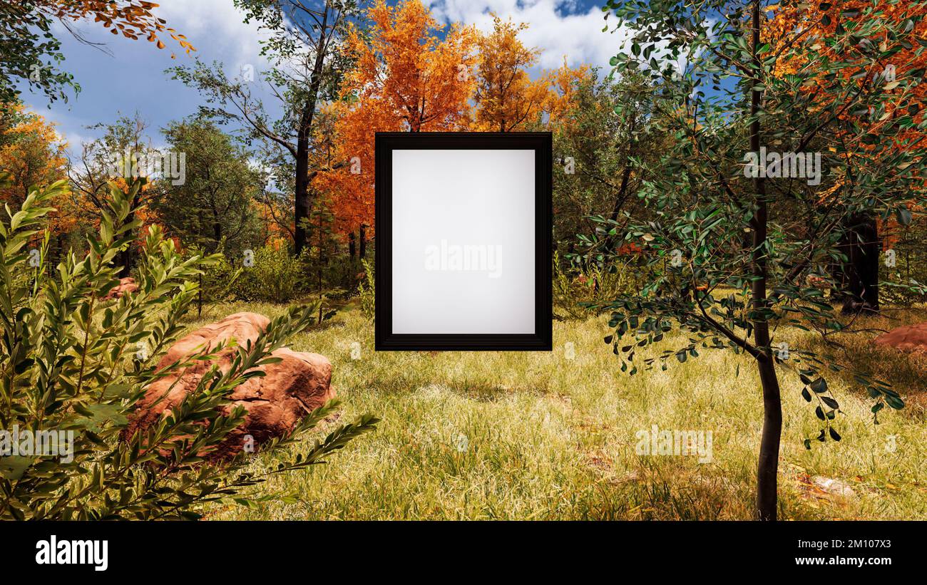 canva mock up with environmental background 3d render Stock Photo - Alamy