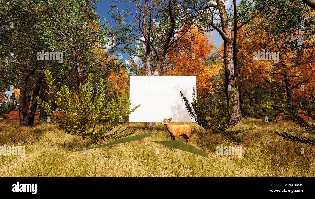 3D render mock up with environmental background canva Stock Photo - Alamy