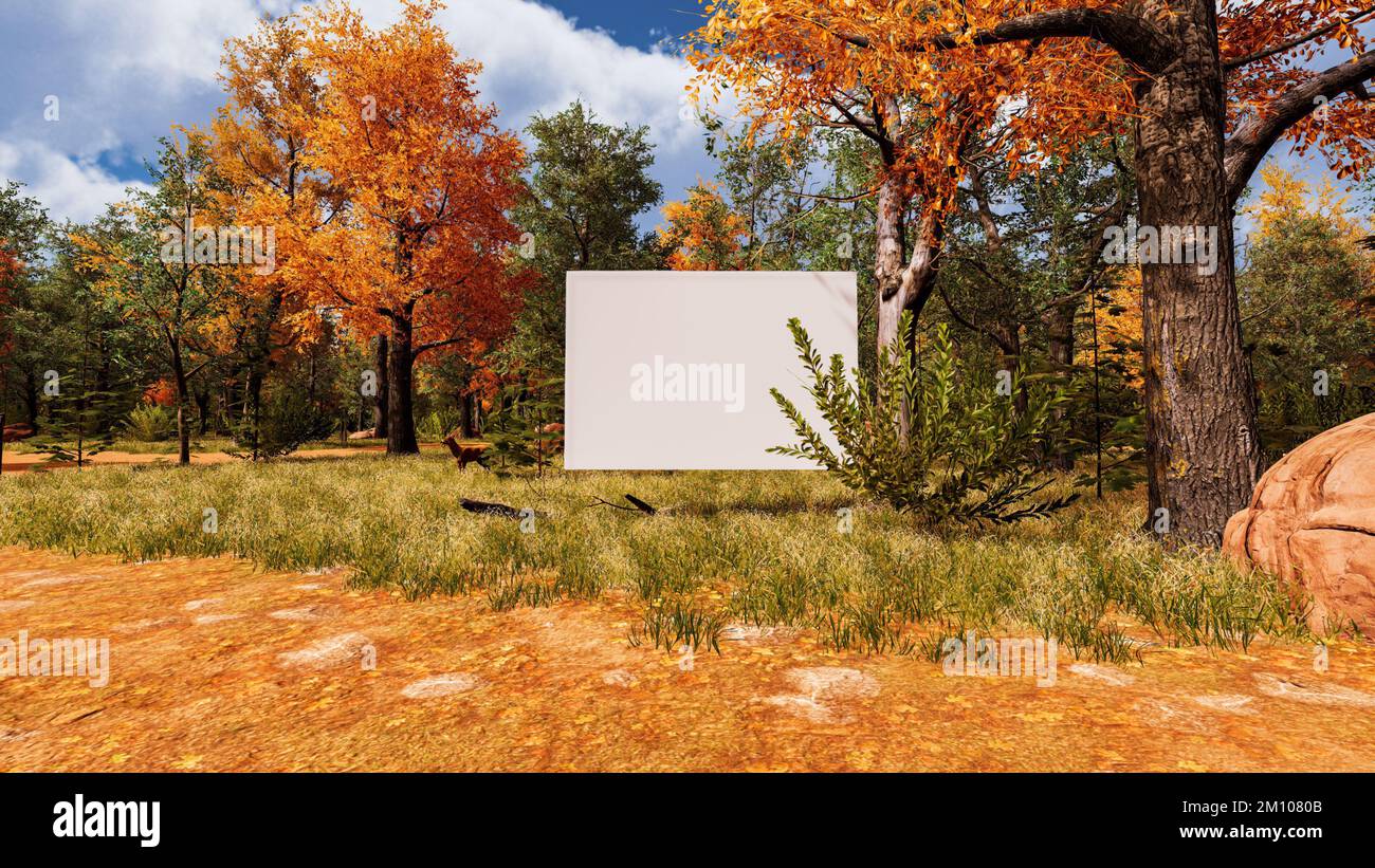 3D render mock up with environmental background canva Stock Photo - Alamy