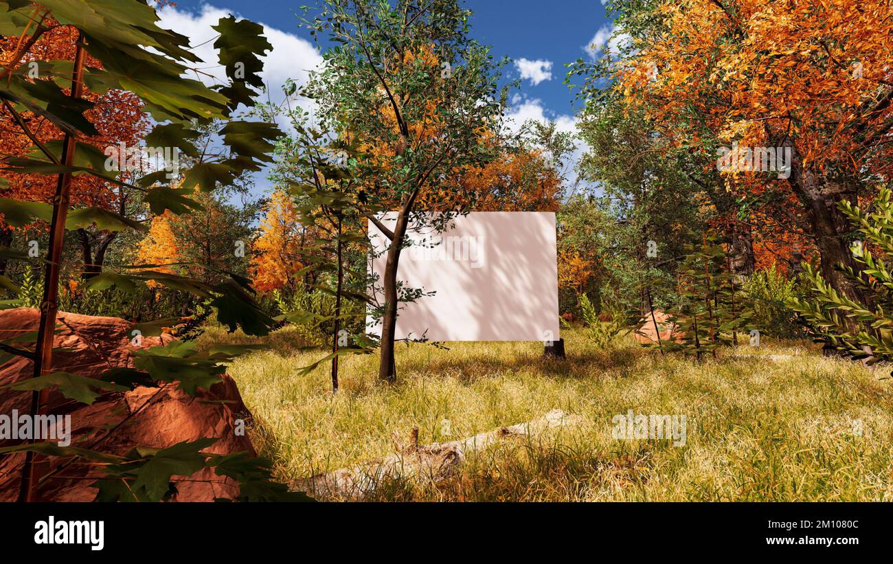 3D render mock up with environmental background canva Stock Photo - Alamy