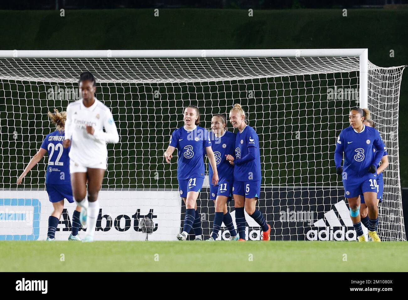 Madrid, Spain - 08/12/2022, Chelsea players celebrate the Real Madrid ...