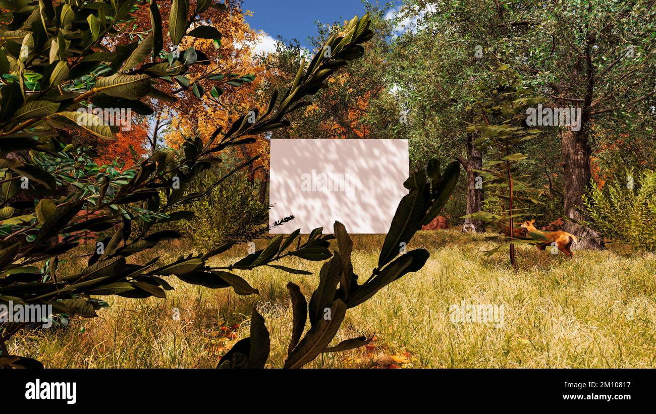 3D render mock up with environmental background canva Stock Photo - Alamy