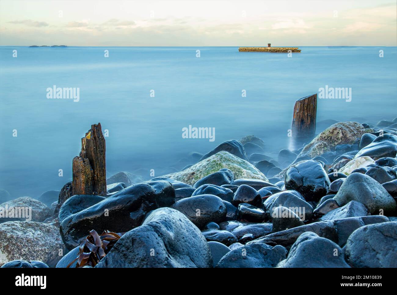 Blue hour at Waterfoot just after sunset, Co. Antrim, Northern Ireland ...
