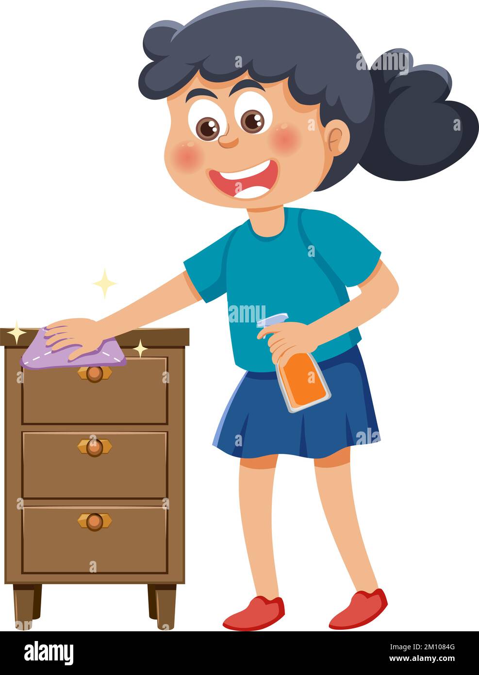 Cartoon character of kid cleaning illustration Stock Vector Image & Art ...