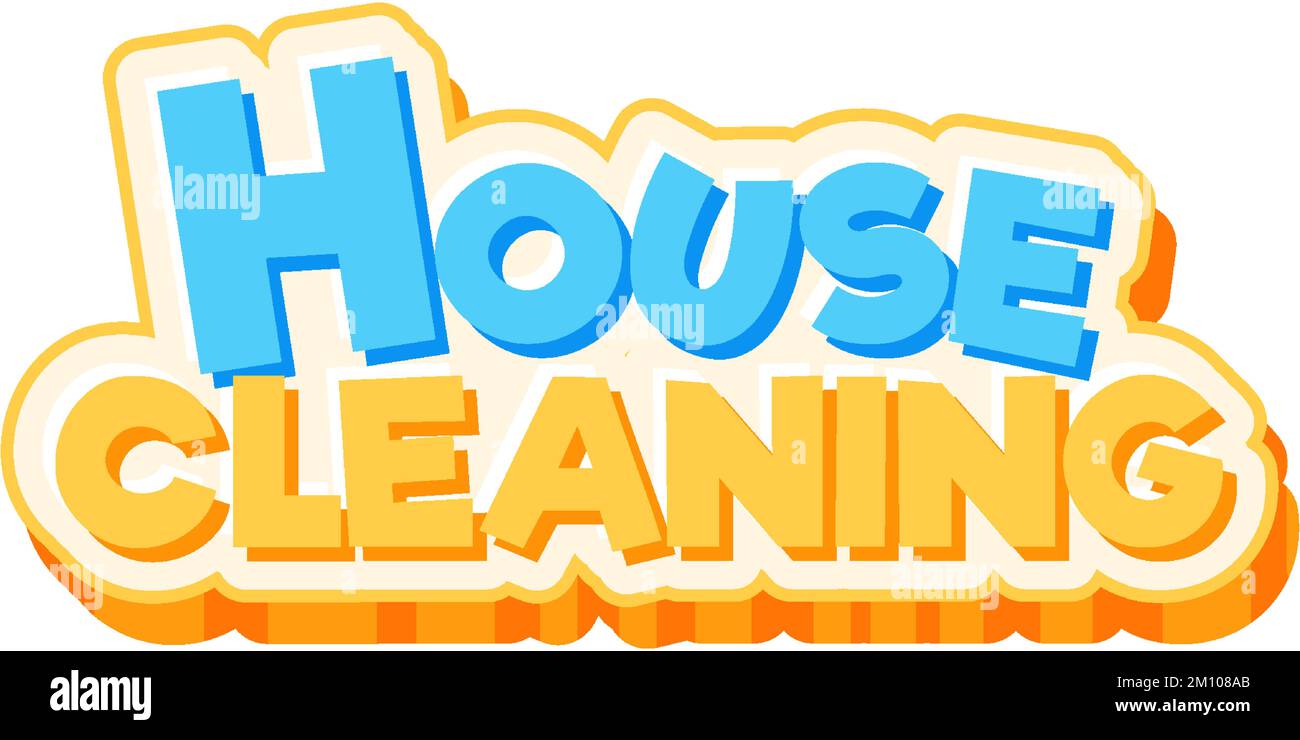 House Cleaning text for banner or poster design illustration Stock ...