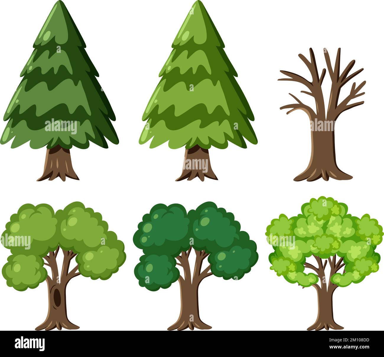 Set of tree on white background illustration Stock Vector Image & Art ...