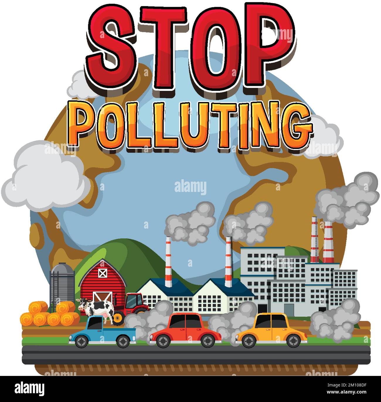 Stop pollution banner vector concept illustration Stock Vector Image ...
