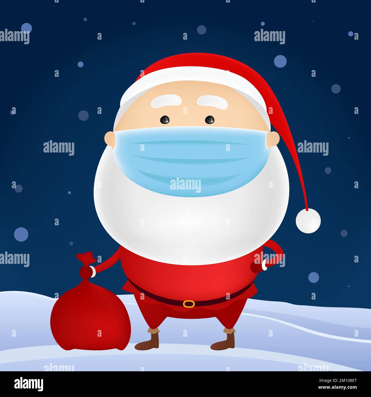 Santa in face mask. Christmas. Vector illustration Stock Vector Image ...
