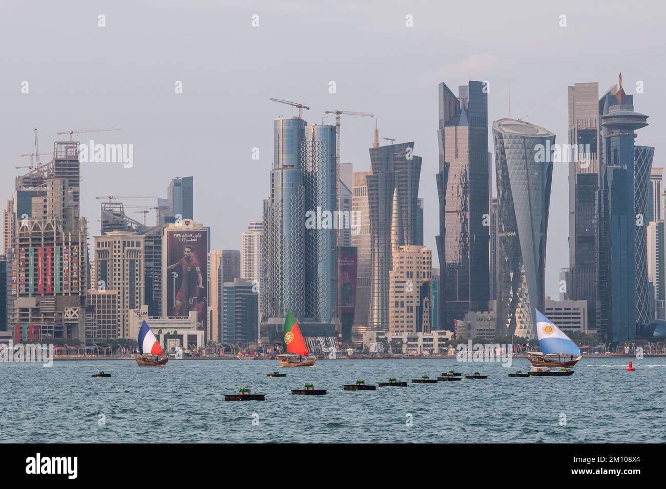 The 2022 Qatar FIFA World Cup final eight team-themed sailing boats ...