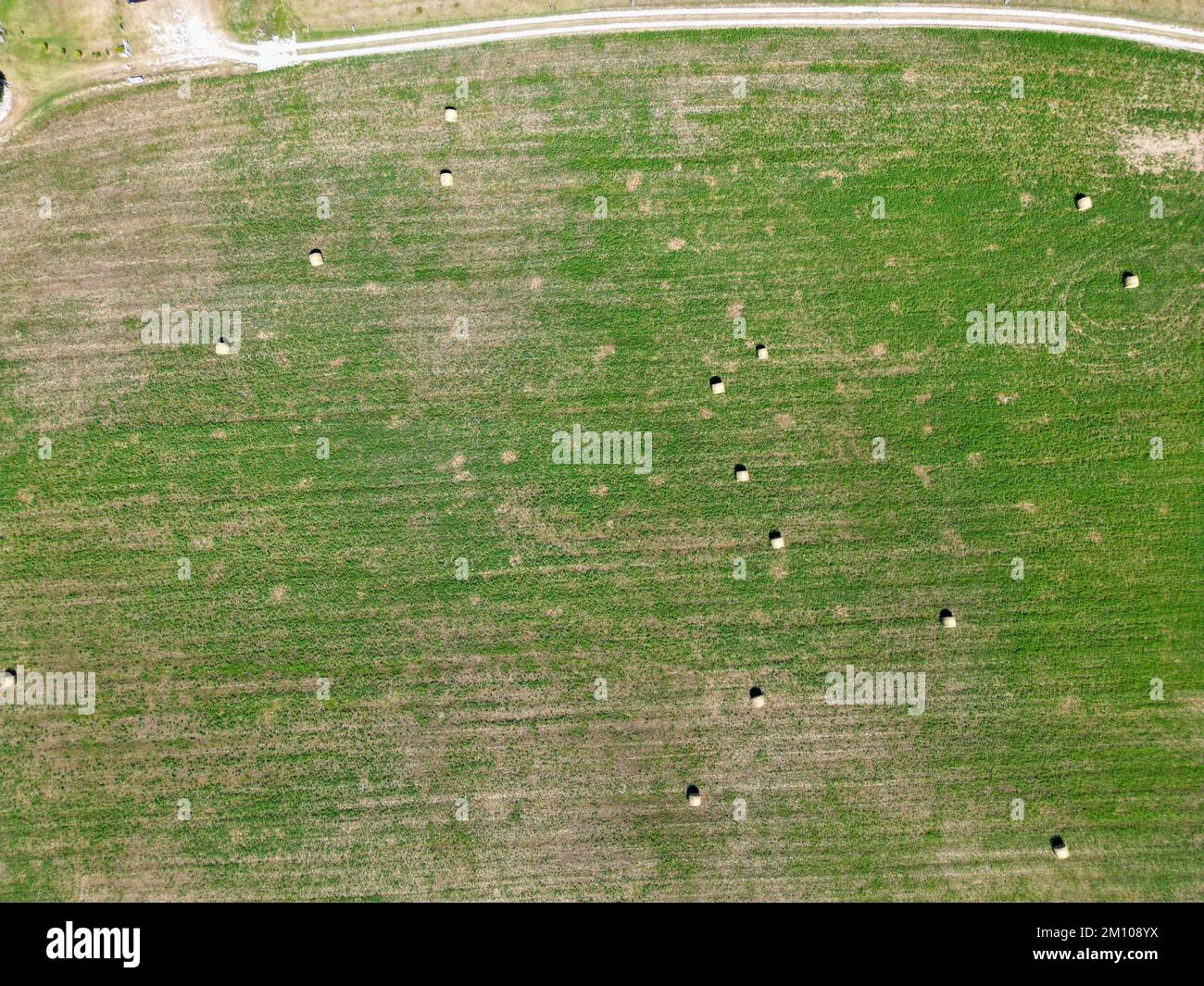 An aerial view of vast farmland in the countryside of Hungary Stock ...