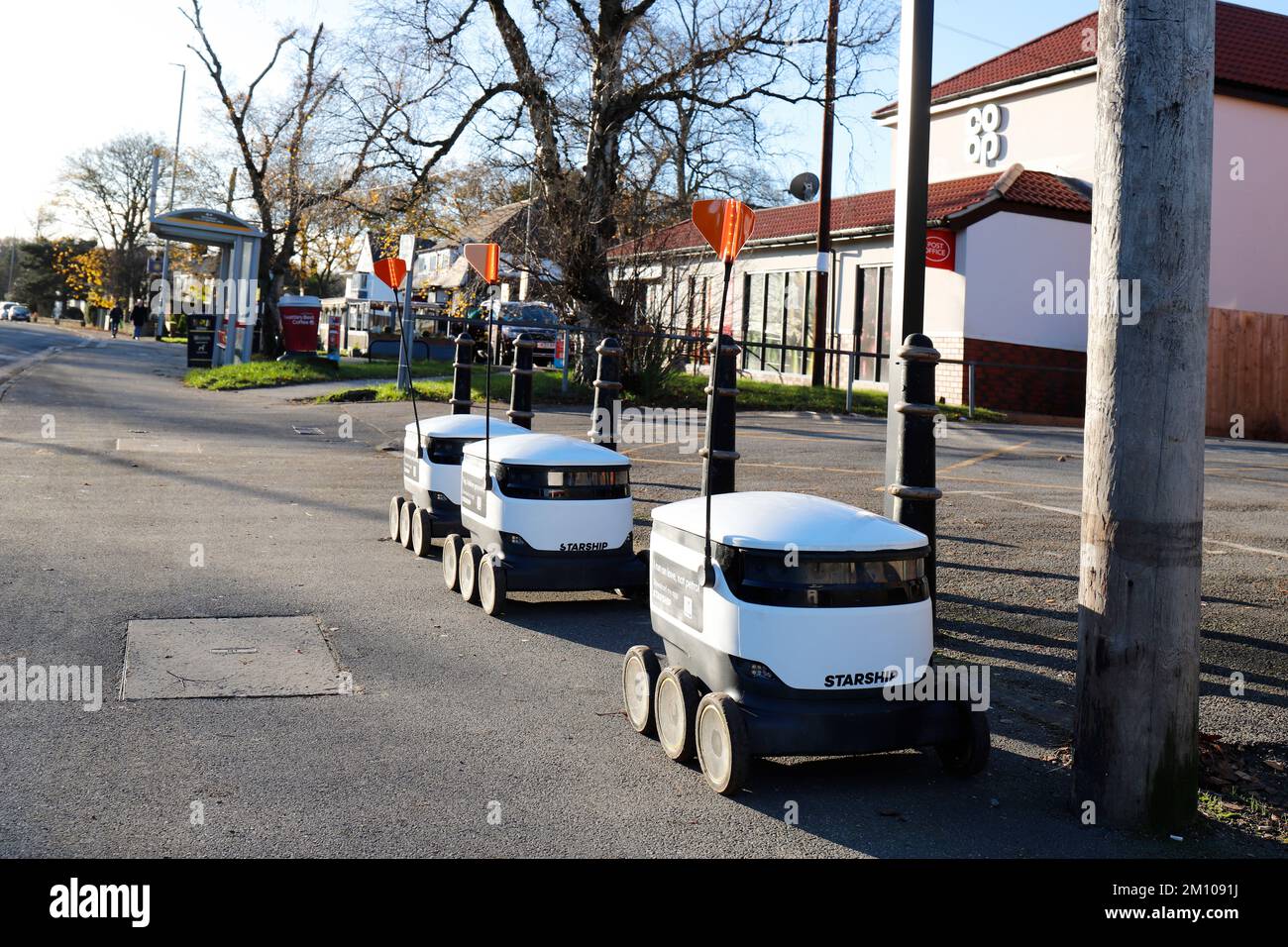 Coop Grocery delivery bots delivering groceries in Adel, Leeds. - A ...