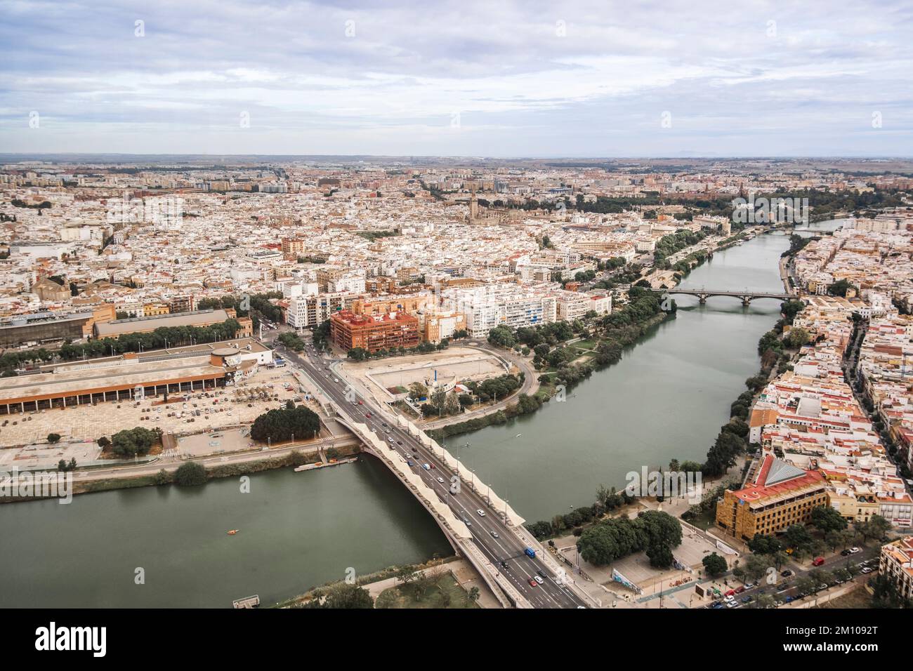 Aerial winter cityscape of historic Seville, Andalusia, Spain Stock ...