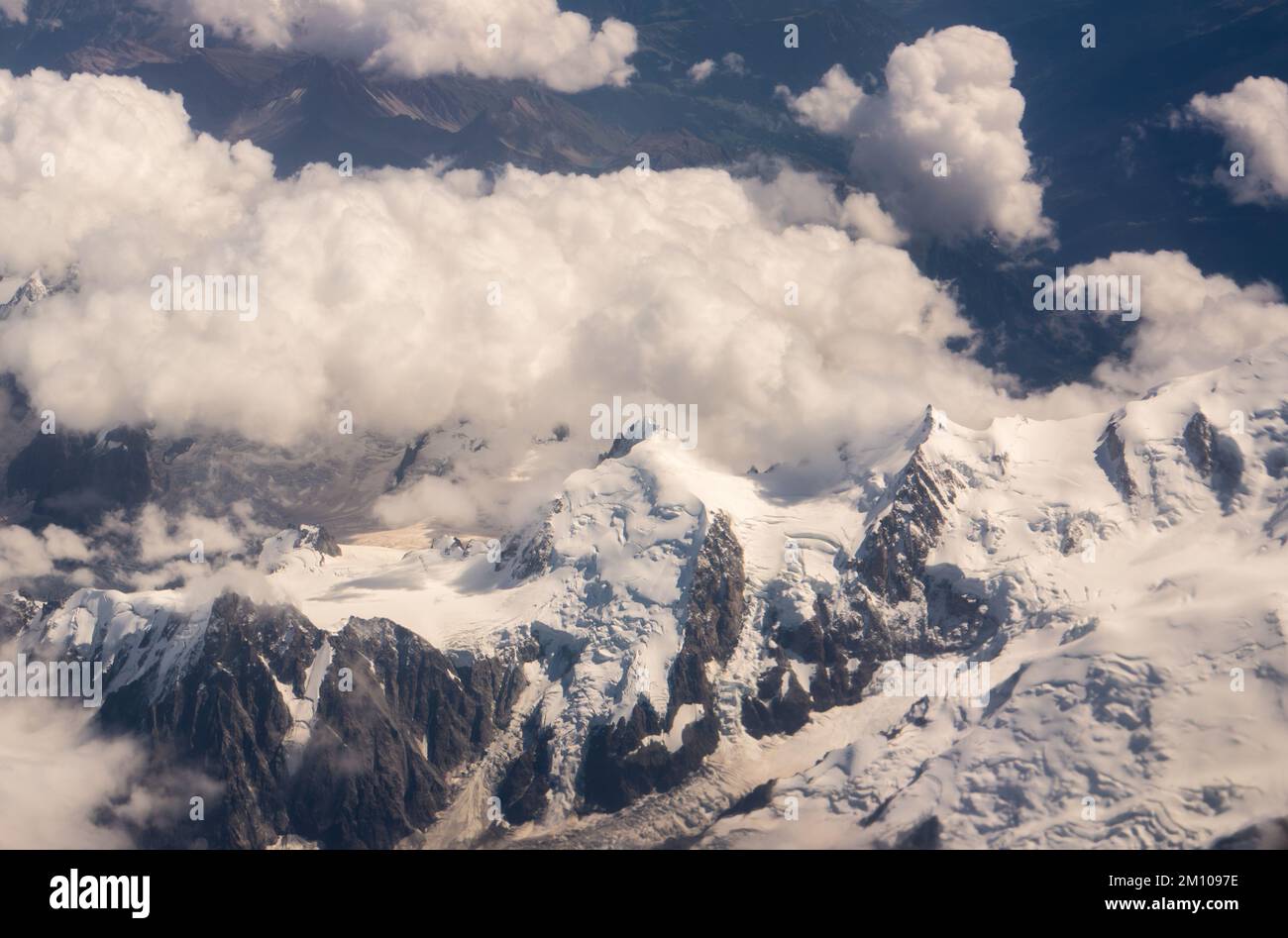 Aerial images of the Alps with snow Stock Photo - Alamy