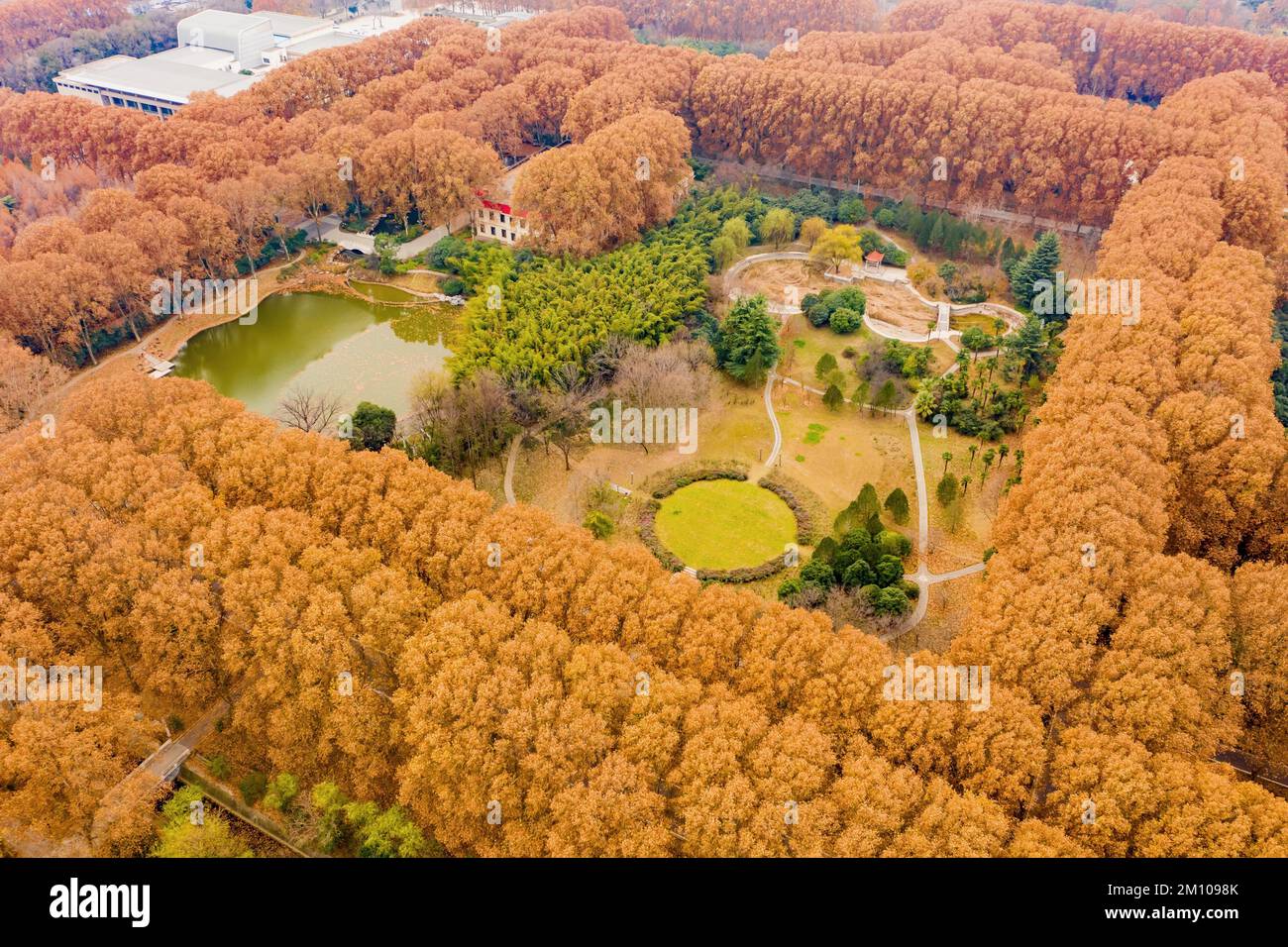 Aerial photo shows the winter London planes scenery of Yellow River ...