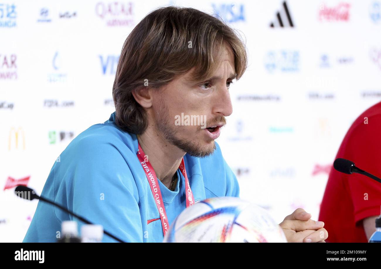 Luka Modric of Croatia answers to the media during a press conference ...