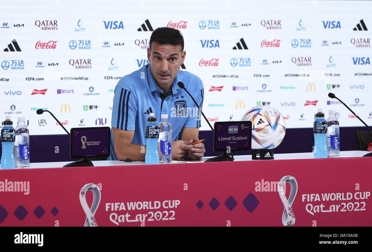 December 8, 2022, Rome, Qatar: Coach of Argentina Lionel Scaloni ...