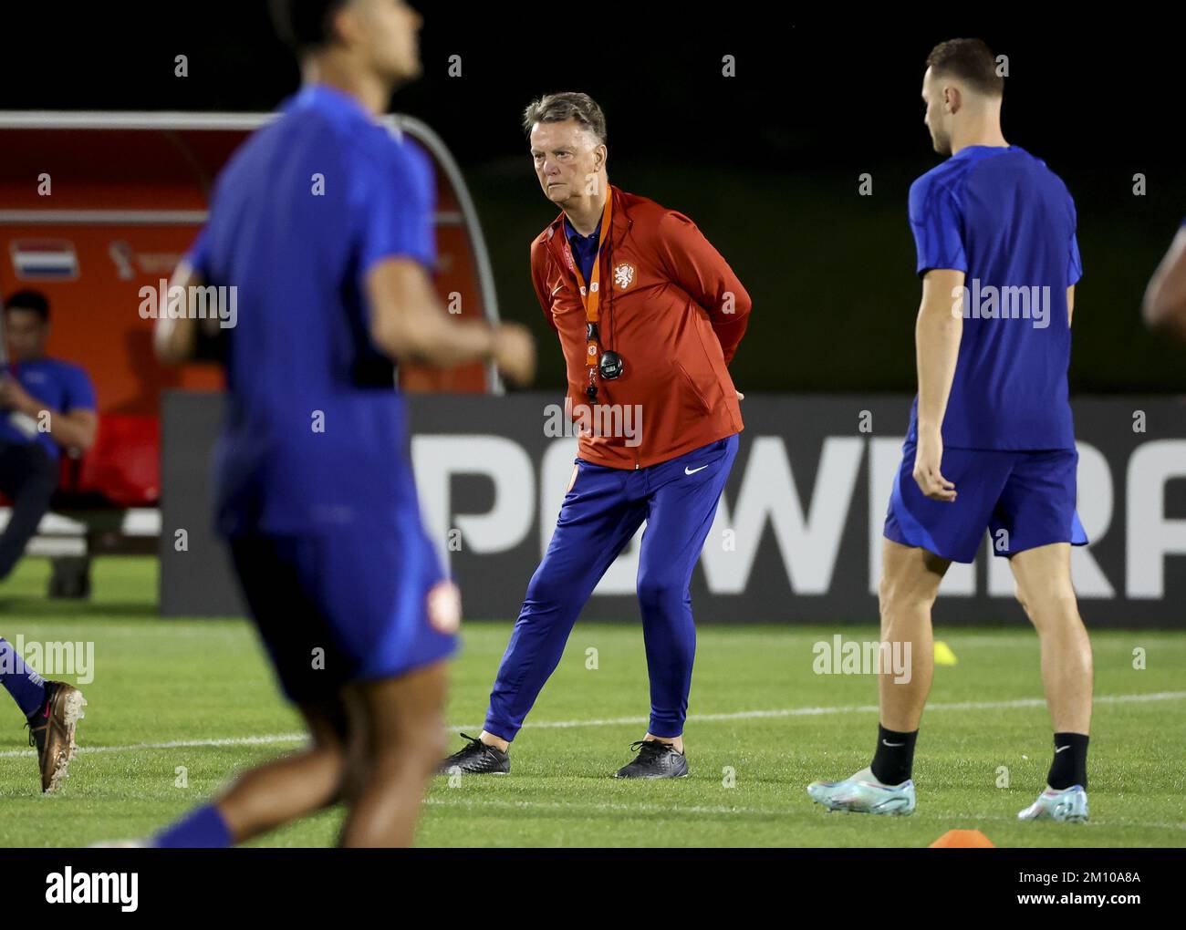 Coach of Netherlands Louis Van Gaal during Netherlands training session ...