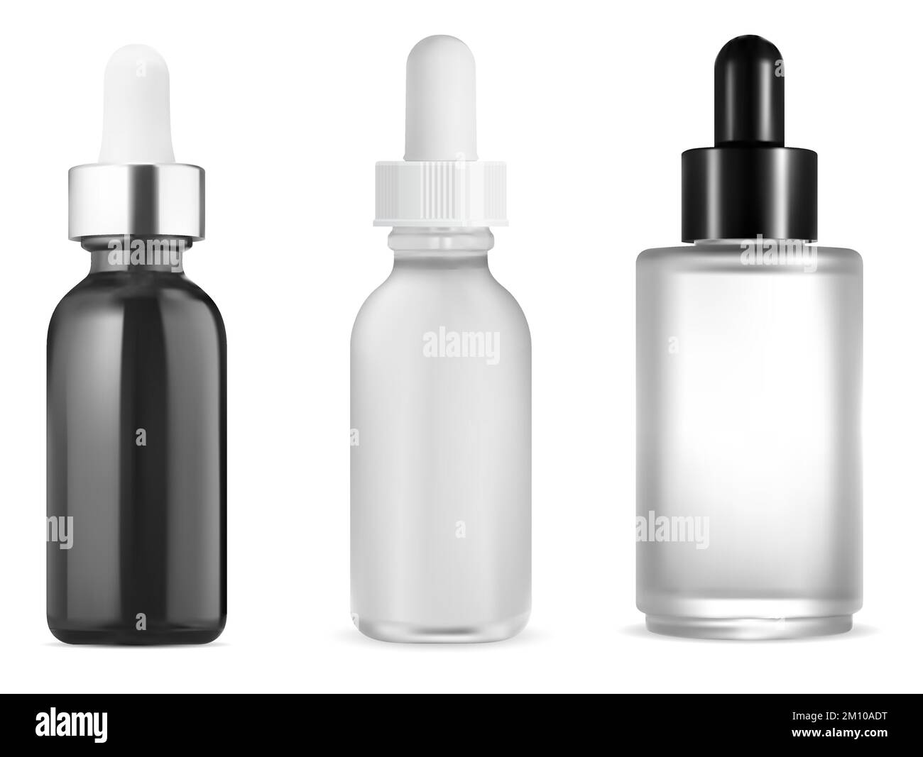 Serum dropper bottle vector mockup. Cosmetic oil glass container ...