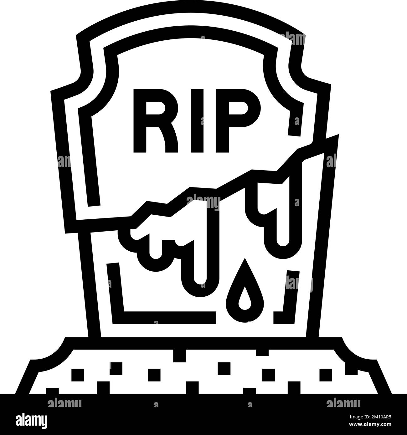 grave zombie dead line icon vector illustration Stock Vector Image ...