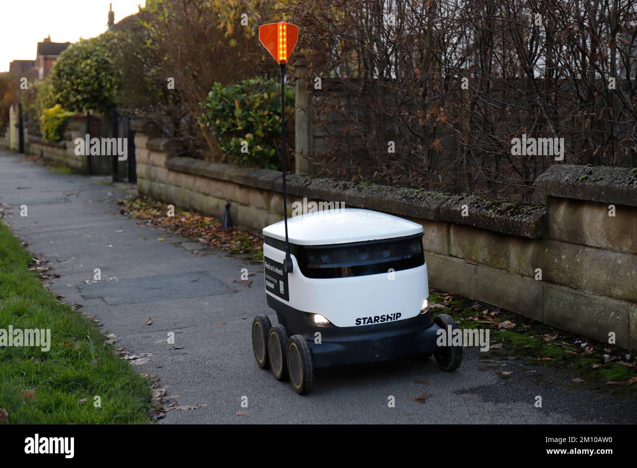 Coop Grocery delivery bot delivering groceries in Adel, Leeds. - A 3 ...