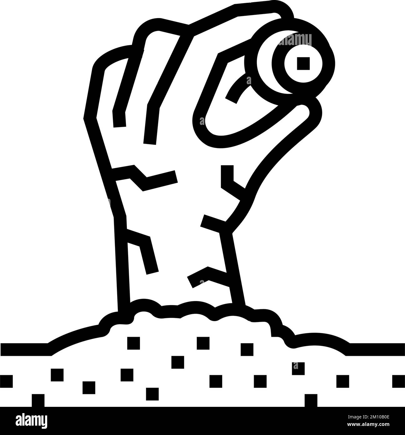 hand evil zombie line icon vector illustration Stock Vector Image & Art ...