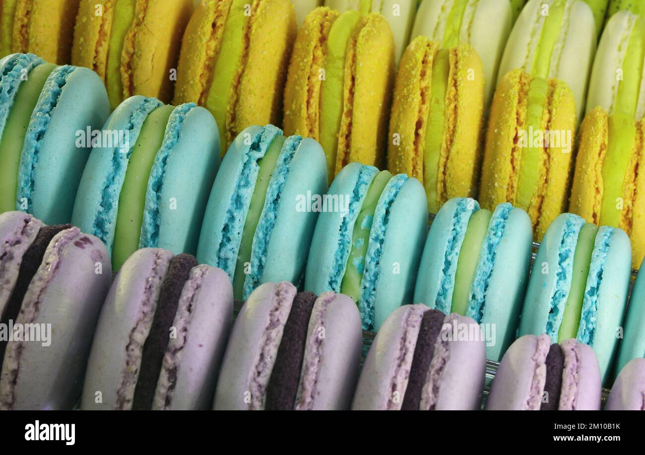 many pastries called MACARONS confectionery specialty typical of France ...