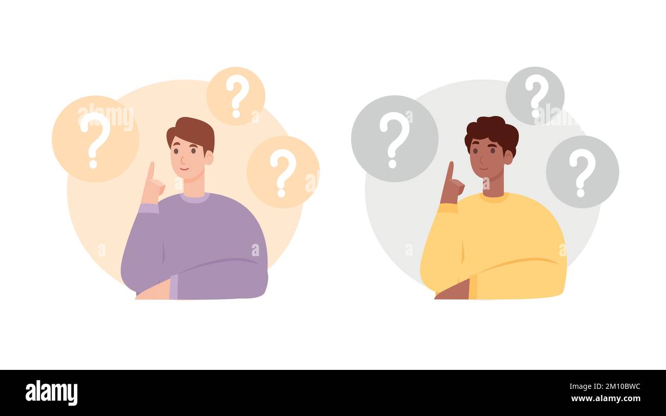 Choice between two or more options. Dilemma concept. Puzzled questioned ... Choice between two or more options. Dilemma concept. Puzzled questioned ...