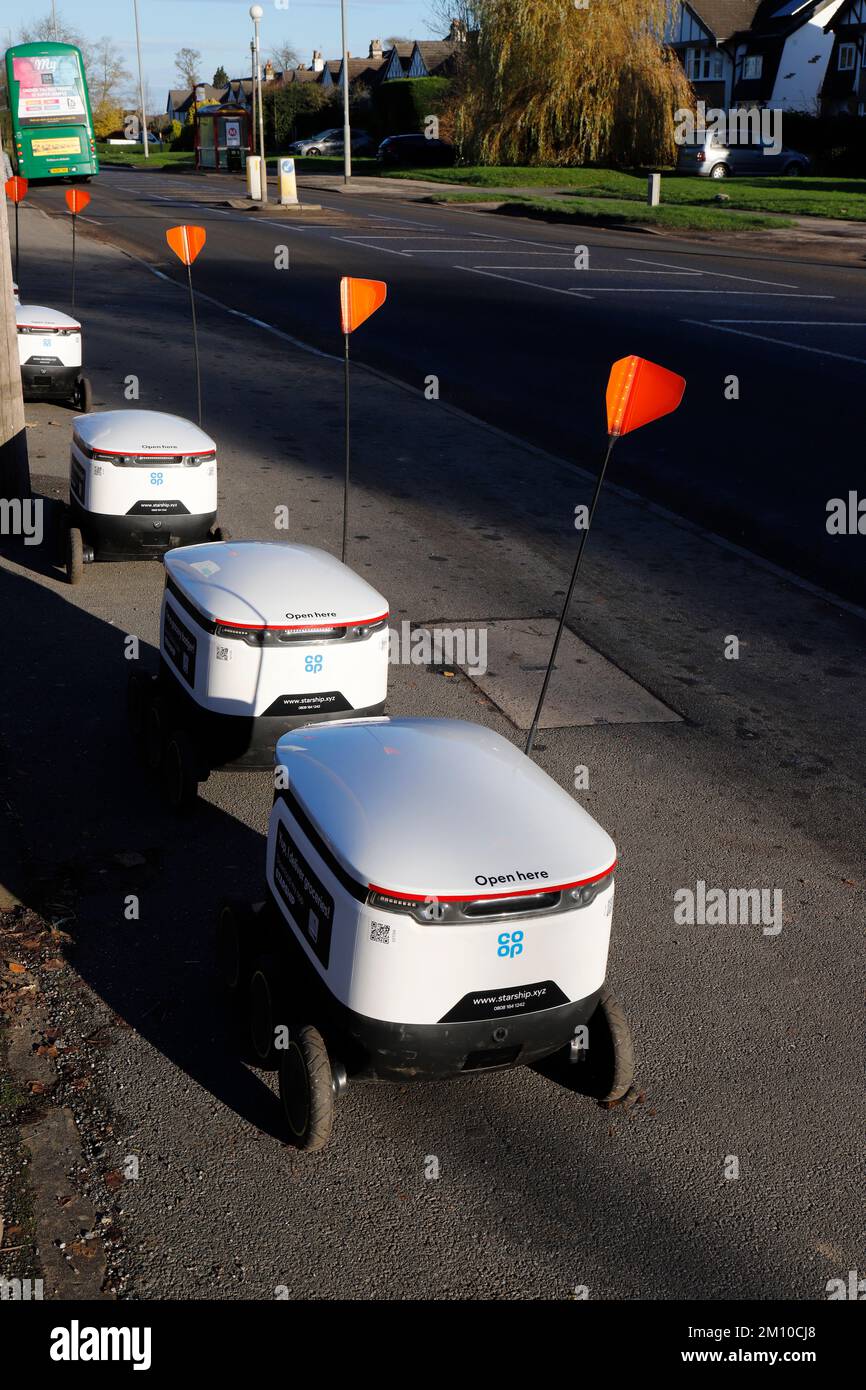 Coop Grocery delivery bots delivering groceries in Adel, Leeds. - A ...